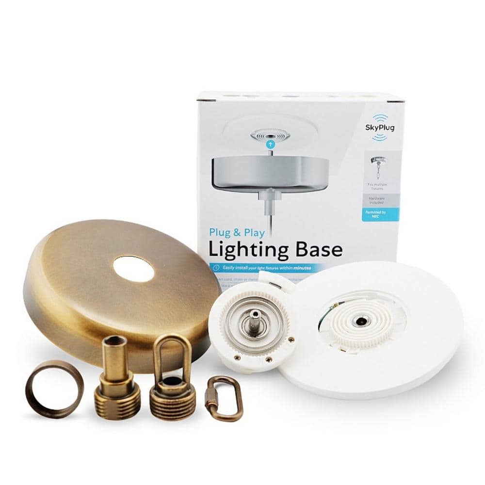 SkyPlug 5 in. Weathered Brass Plug and Play Lighting Base - Carina 5524 ...