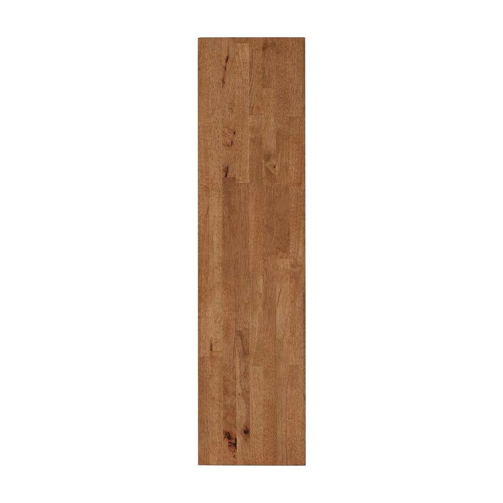 HARDWOOD REFLECTIONS Solid Wood Butcher Block Shelf 96in. W X 12in. D X ...