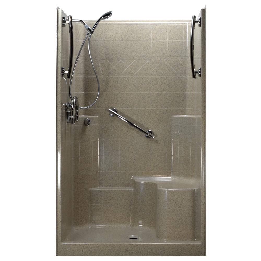 Ella Freedom Chrome-V 48 in. x 37 in. x 80 in. 1-Piece Low Threshold ...