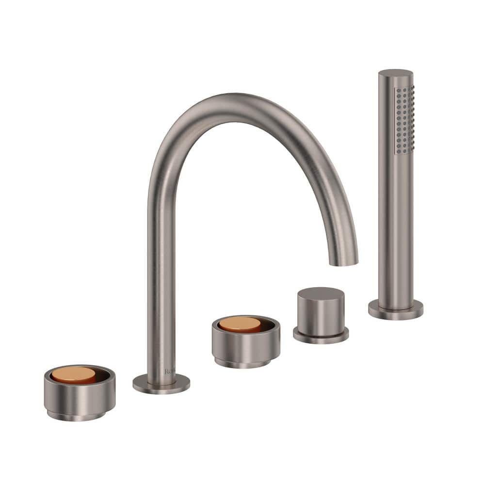 ROHL Eclissi 3-Handle Deck Mount Roman Tub Faucet with Hand Shower in ...