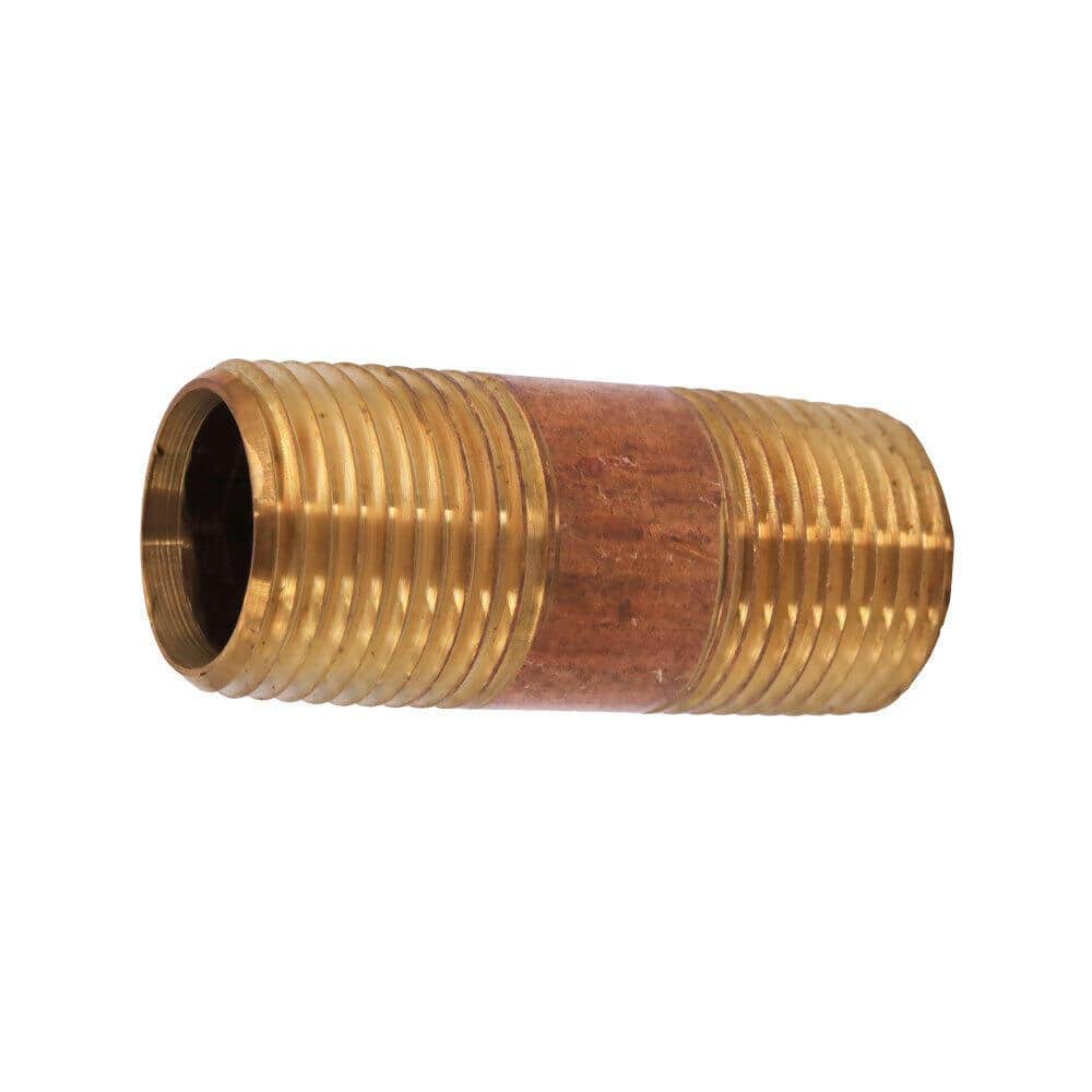 Anderson Metals 3/4 in. x 2 in. Red Brass Nipple 860480 - The Home Depot
