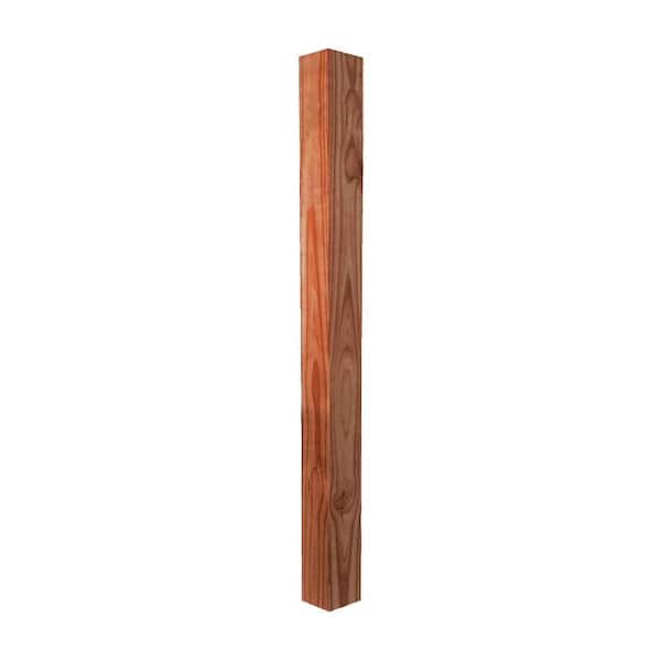 4 in. x 4 in. x 4 ft. Douglas Fir Redwood-Stained Square Wood Post ...