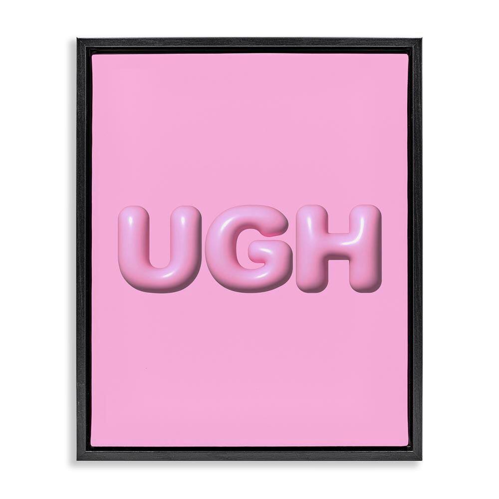 Stupell Industries Pink Ugh Balloon Letters by House of Lulu Black ...