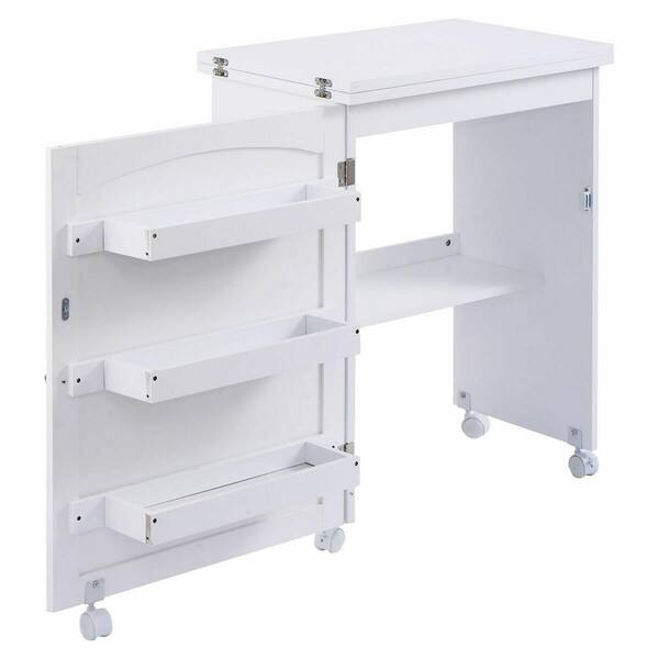 Reviews for Costway Folding Sewing MDF Craft Table Shelves Storage ...
