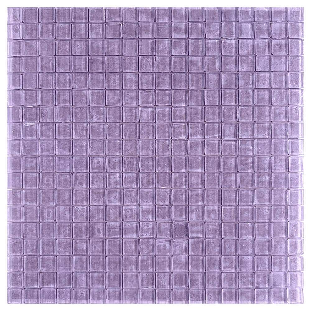 Apollo Tile Skosh 4" x 6" Glossy Floral Purple Red Glass Mosaic Uniform ...