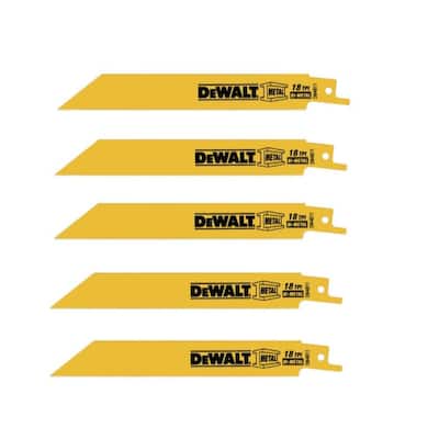 DEWALT 9 in. 5/8 TPI Taper Back Bi-Metal Reciprocating Saw Blade (5 ...