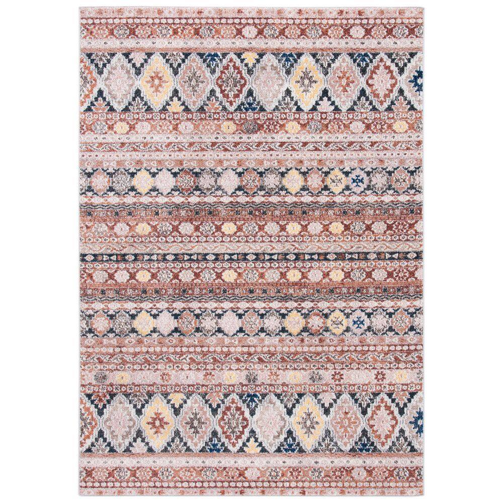 SAFAVIEH Crystal 5 ft. x 8 ft. Rust/Ivory Diamond Striped Area Rug ...
