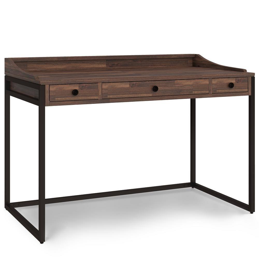 Simpli Home Ralston 48 in. Rectangle Distressed Charcoal Brown Acacia ...