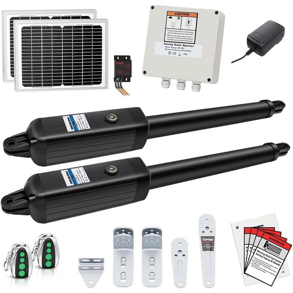 Automatic Solar Gate Opener for Heavy Duty Dual Swing Gates Battery ...