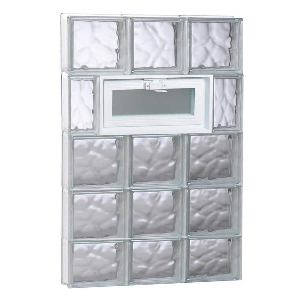 Clearly Secure 23.25 in. x 36.75 in. x 3.125 in. Frameless Wave Pattern ...