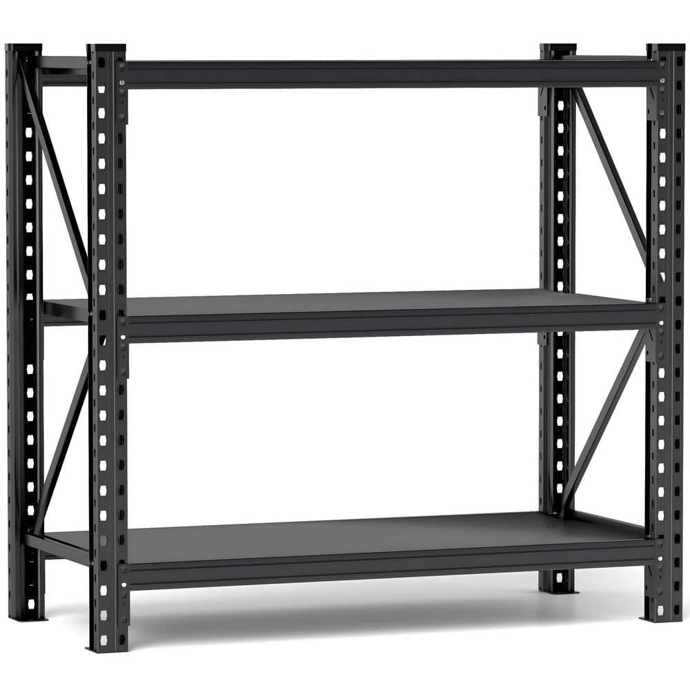 Tileon 3-Tier Industrial Shelving Rack 47.3 in. High Heavy Duty Steel ...