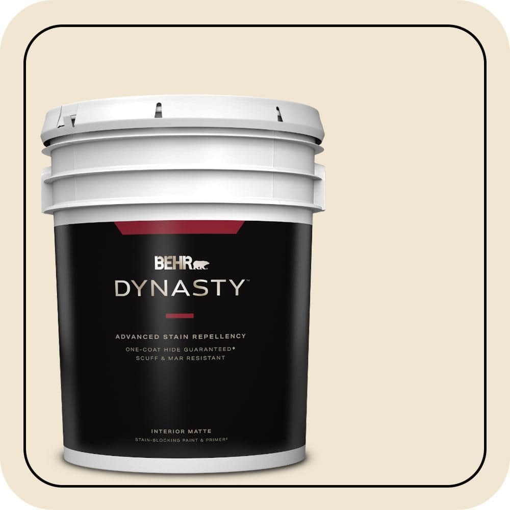 BEHR DYNASTY 5 gal. #BWC-16 Ancient Ivory Matte Interior Stain-Blocking ...
