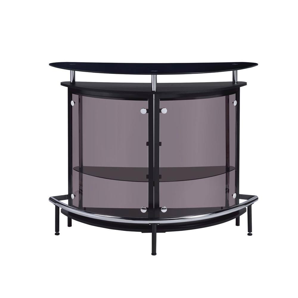 Coaster Acrylic Front Black Chrome and Smoke Bar Unit 101065 - The Home ...
