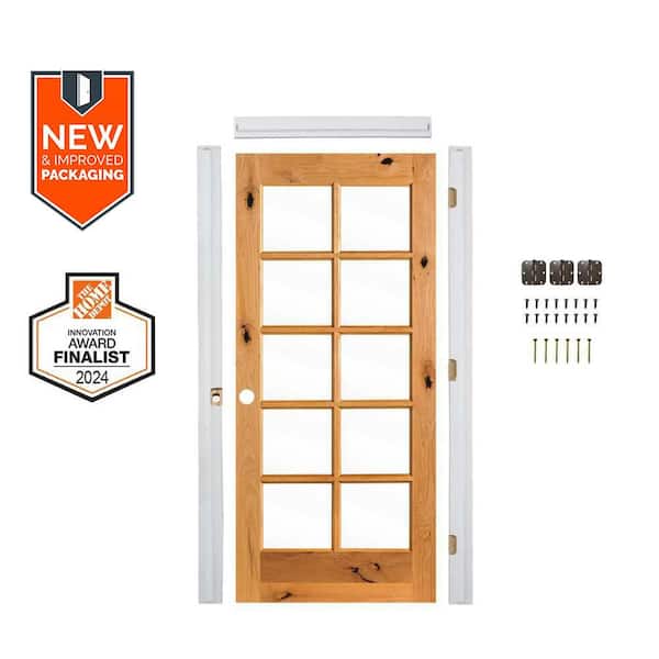 Krosswood Doors 36in.x80in. Right-Hand 10-Lite Clear Glass Clear Stain ...