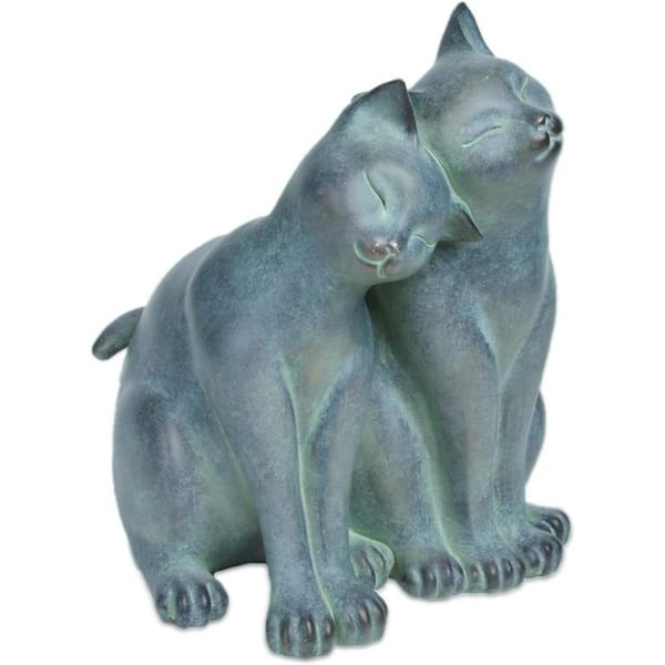 Garden-Statues Cats Kitten-Couple Figurines Decor-Polyresin Sculpture ...