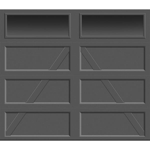 Clopay Bridgeport Steel Design A 8 ft. x 7 ft. Non-Insulated Charcoal ...