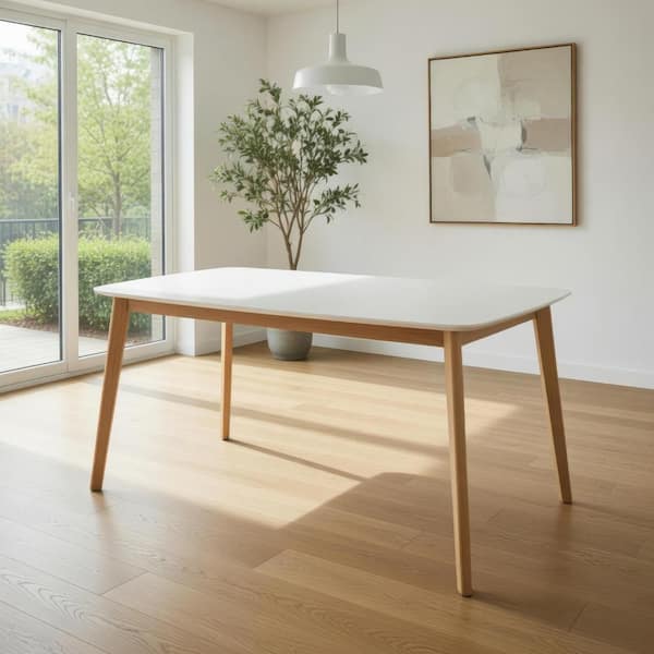 Reviews for CSC DECOR INC Farmhouse White Wood 47 in. Extendable 4-Legs ...