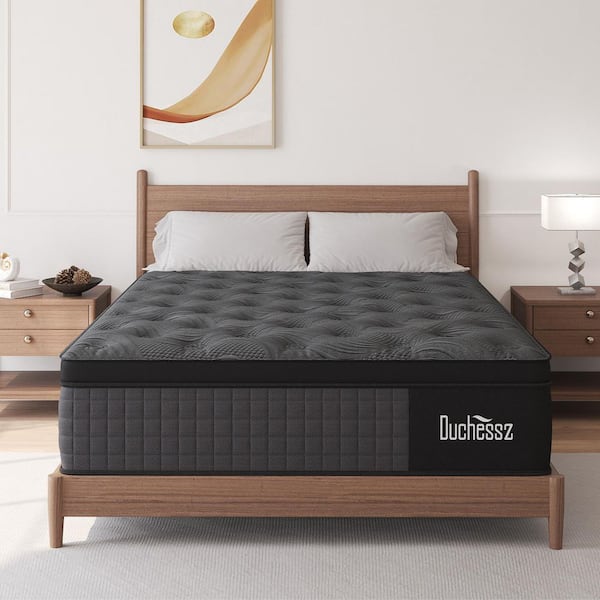 Duchessz Queen Size Medium Firm 14 in. Cool Gel Memory Foam Hybrid Mattress with Euro Top, Edge ...