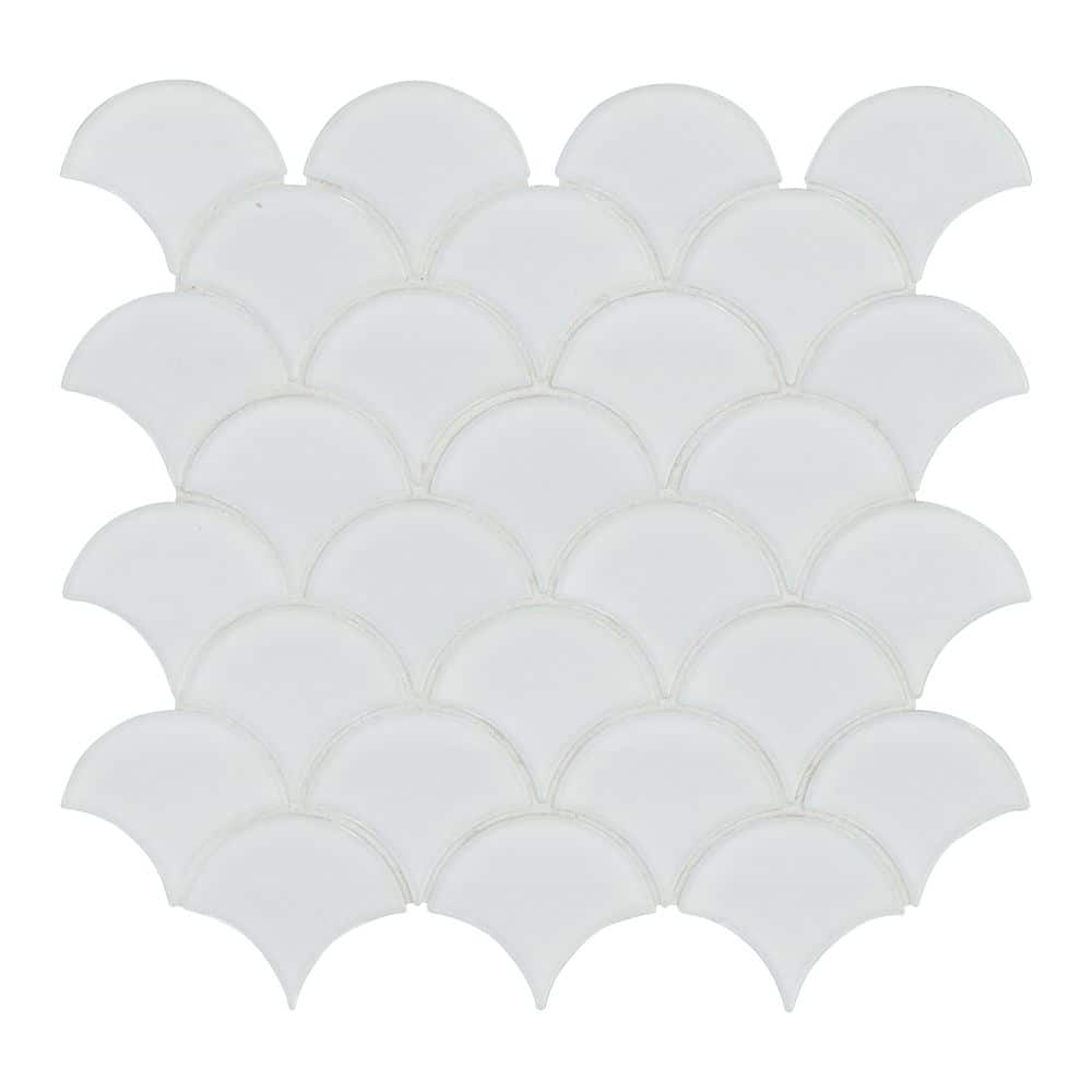 MSI Retro Bianco Scallop 10 in. x 13 in. x 0.24 in Glossy Porcelain ...