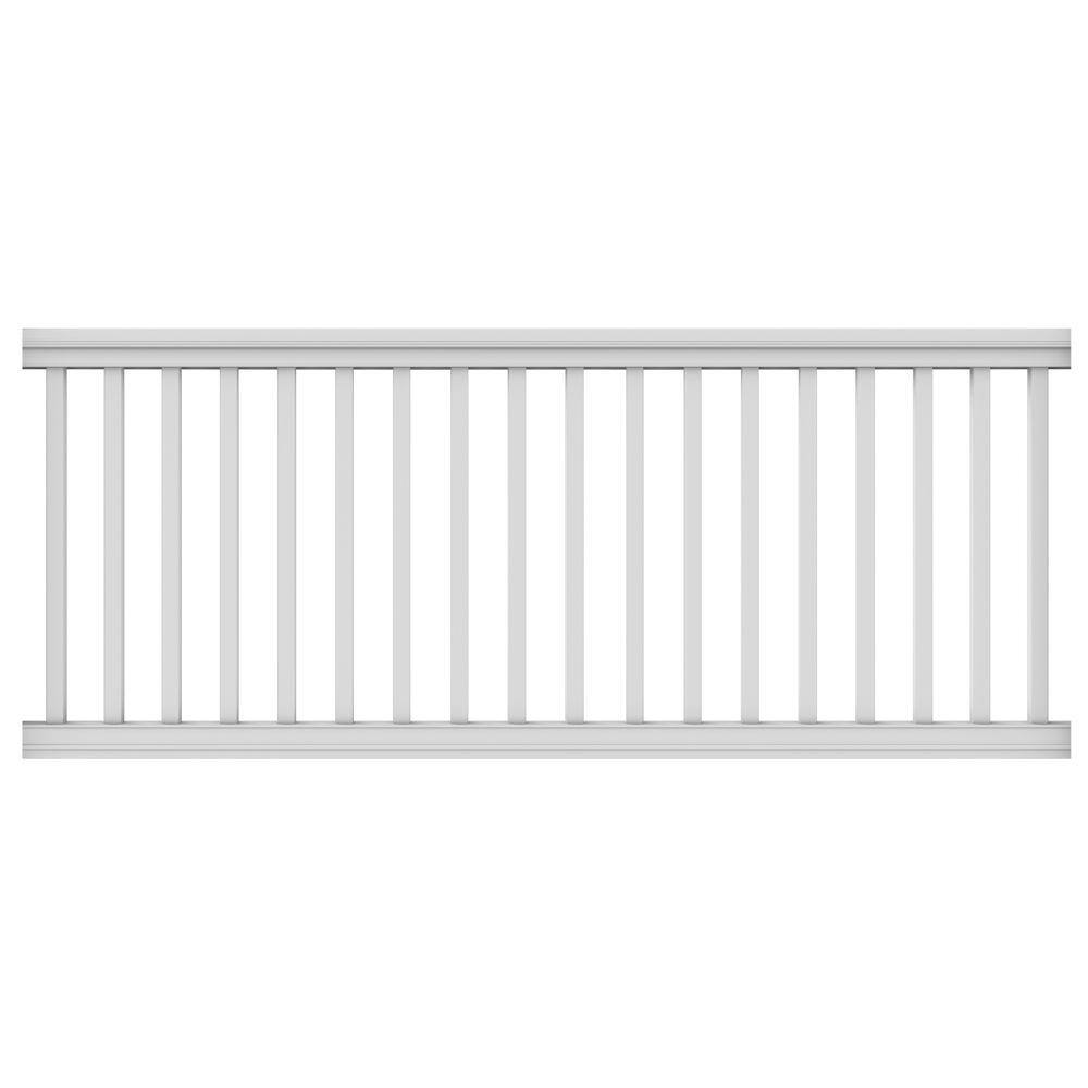 Veranda Pro Rail 8 ft. x 36 in. White PolyComposite Rail Kit without ...