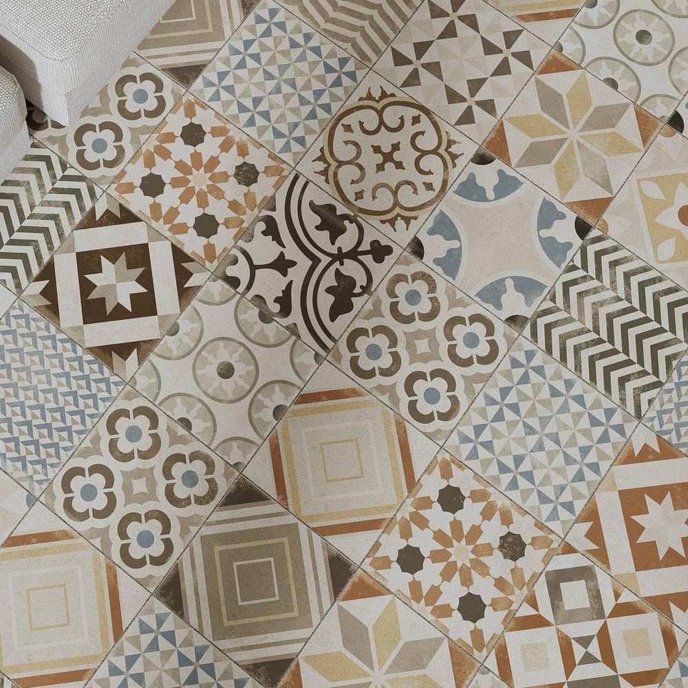 CRUZ BAY STUDIO Seville 8in. x8in. Sepia Matte Porcelain Tile Sample ...