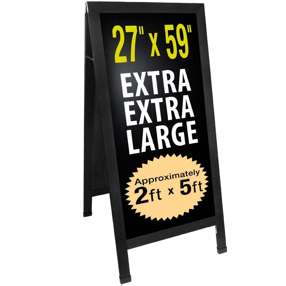 EXCELLO GLOBAL PRODUCTS Excello 59 in.x27 in. A-Frame Chalkboard Sign ...
