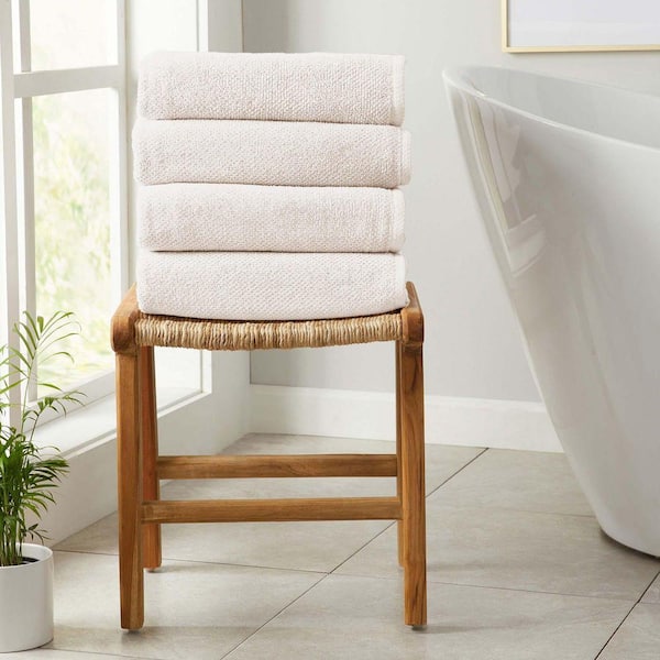 FRESHFOLDS Ivory 4-Pack Cotton Quick-Dry Bath Towel Set EC101020 - The ...