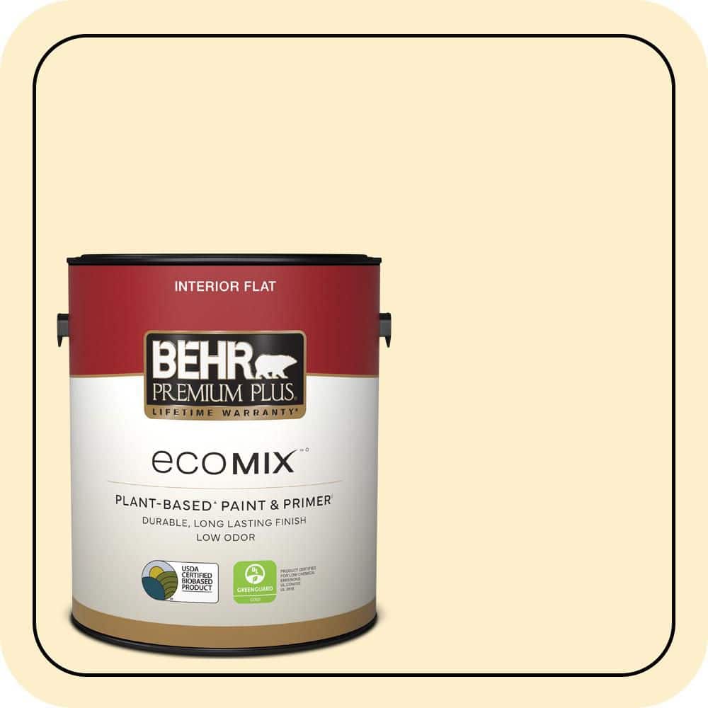 BEHR PREMIUM PLUS 1 gal. #360A-2 Morning Sunlight Flat EcoMix Plant ...