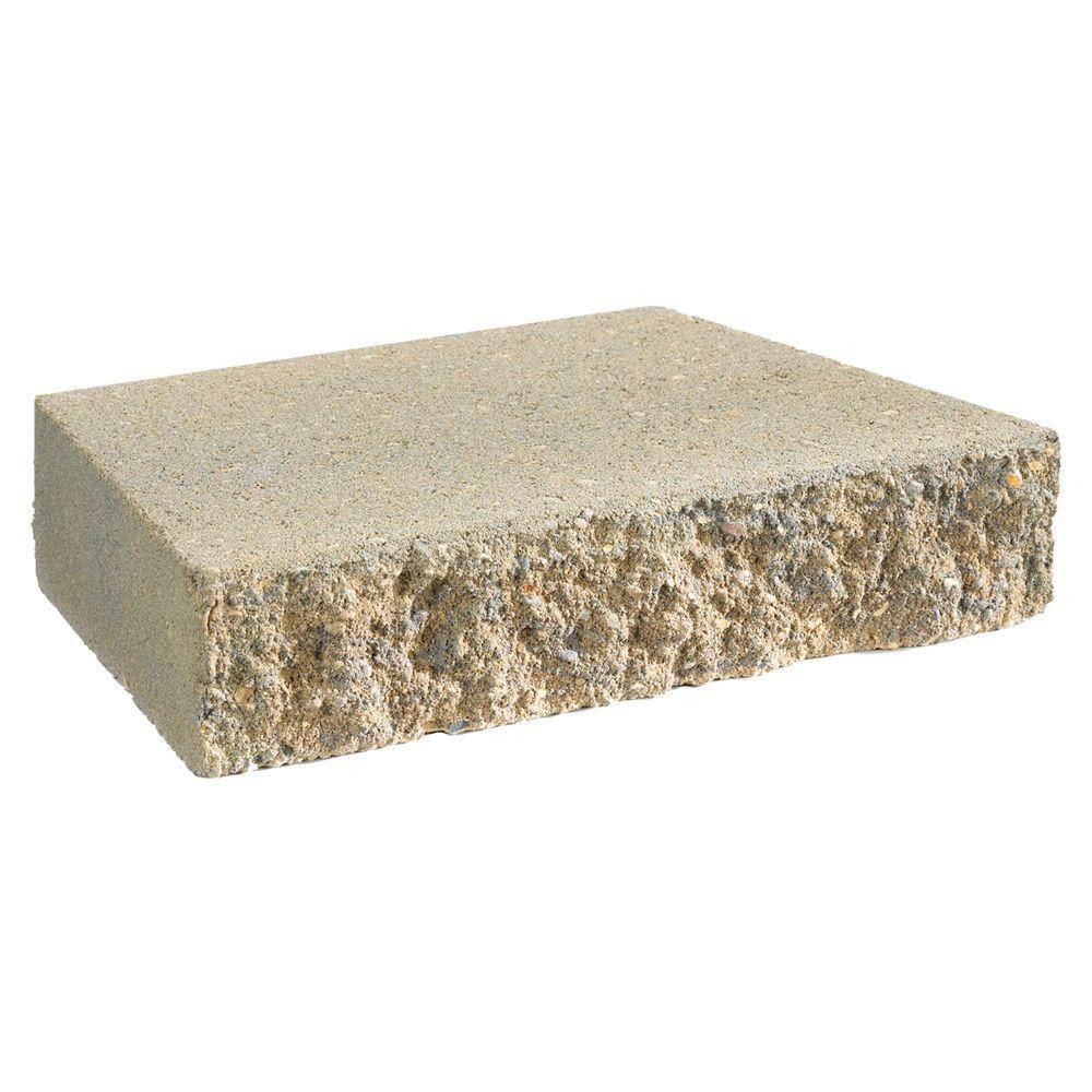 Anchor 12 in. x 7.5 in. x 2.5 in. Tan/Gray Concrete Retaining Wall Cap ...