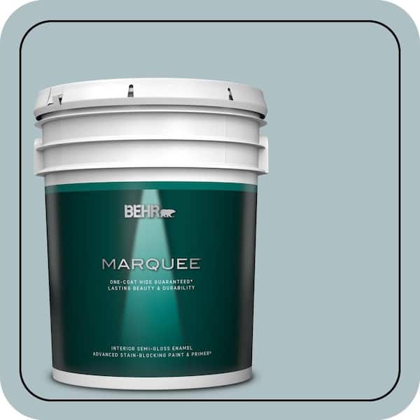 BEHR MARQUEE 5 gal. #PPU13-14 Ozone One-Coat Hide Semi-Gloss Enamel ...