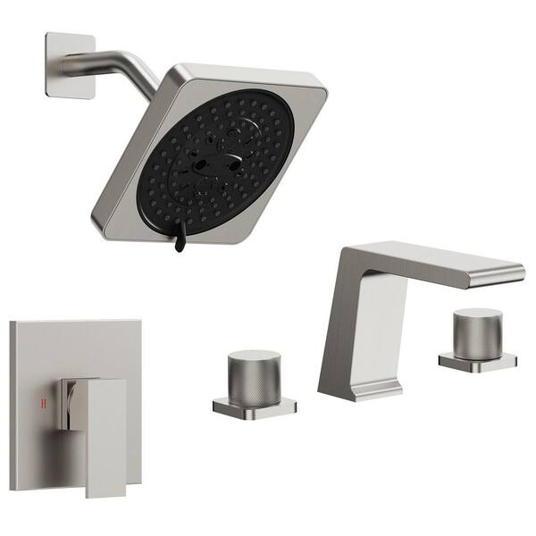 EVERSTEIN 2-Handle 3-Spray 2.5 GPM Shower Head with Widespread Double ...
