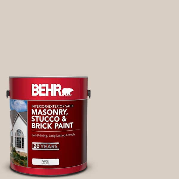 BEHR 1 gal. #PPU7-9 Aged Beige Satin Interior/Exterior Masonry, Stucco ...