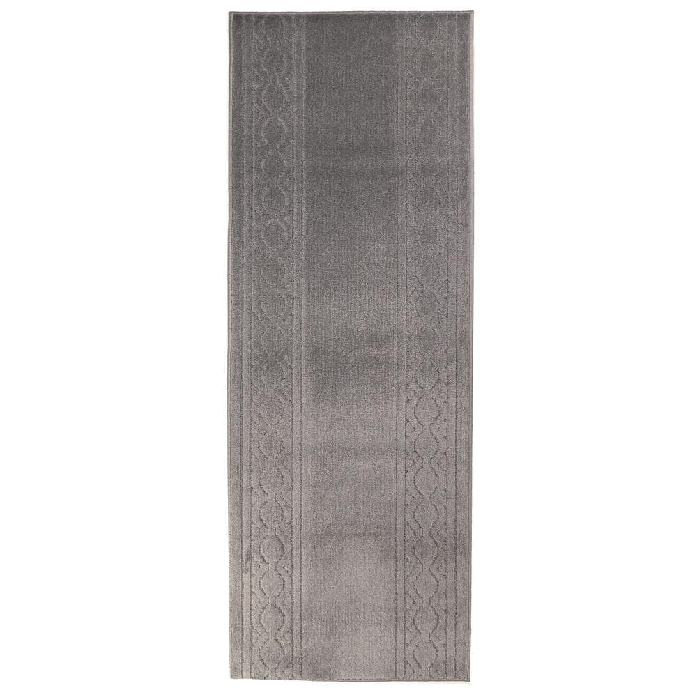 RugStylesOnline Maximus Collection Gray 26 in. W x 144 in. L Stair ...
