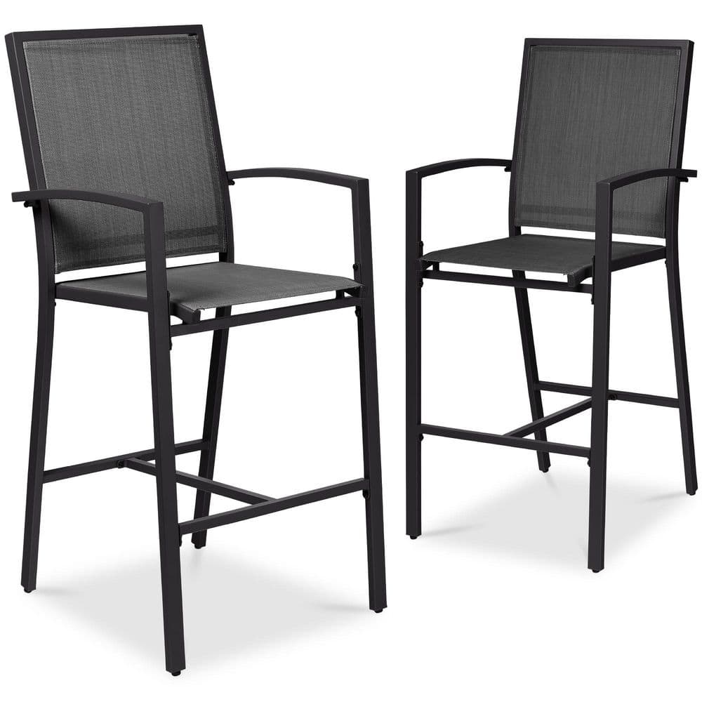 Best Choice Products Outdoor Bar Stool Set of 2 Bar Height Patio Chairs ...