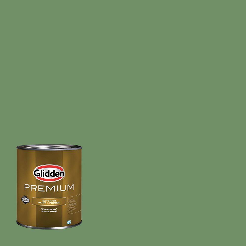 Glidden Premium 1 qt. Moss Ring PPG1130-6 Satin Exterior Latex Paint ...