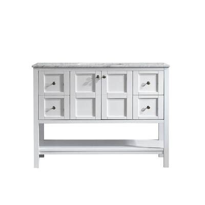 ROSWELL Florence 30 in. W x 22 in. D x 35 in. H Vanity in White with ...