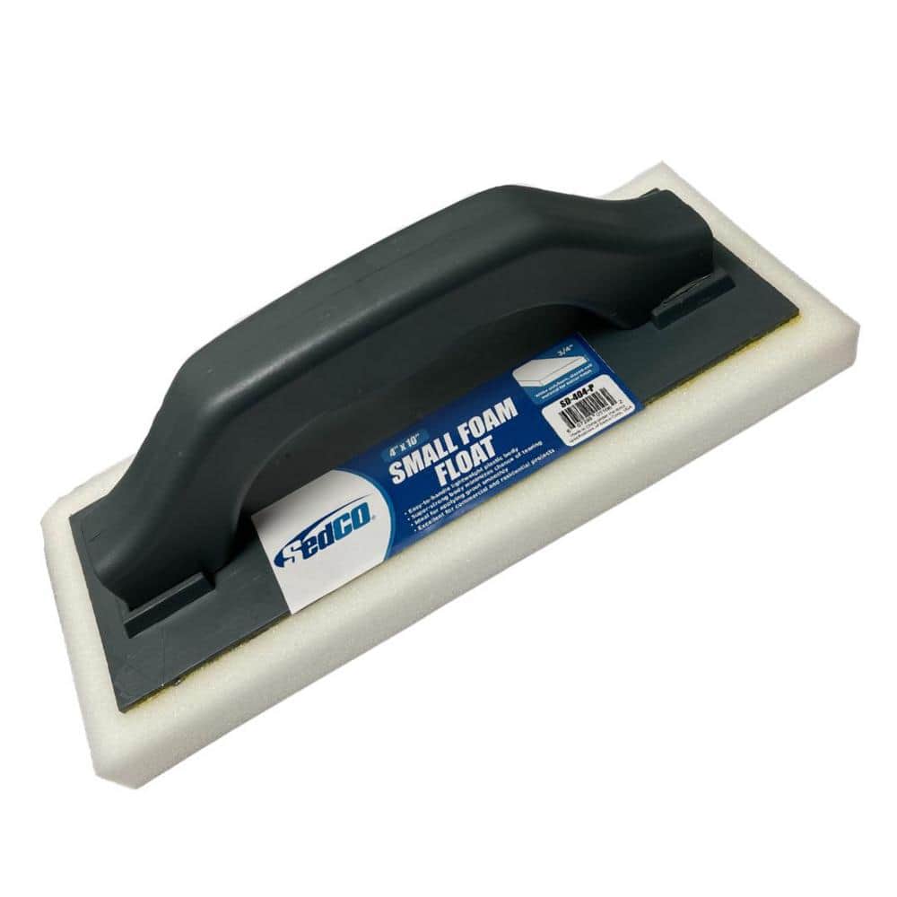 Sedco 10 in. x 4 in. High-Density Polyfoam Concrete Hand Float with PVC ...