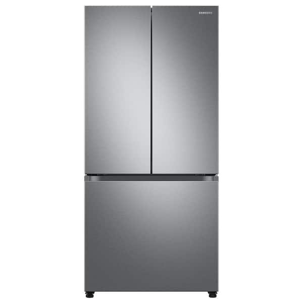 Samsung 25 cu. ft. Standard Depth 3-Door French Door Smart Refrigerator ...