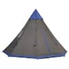 Outsunny Large 6-Person Metal Teepee Camping Tent with Weather ...