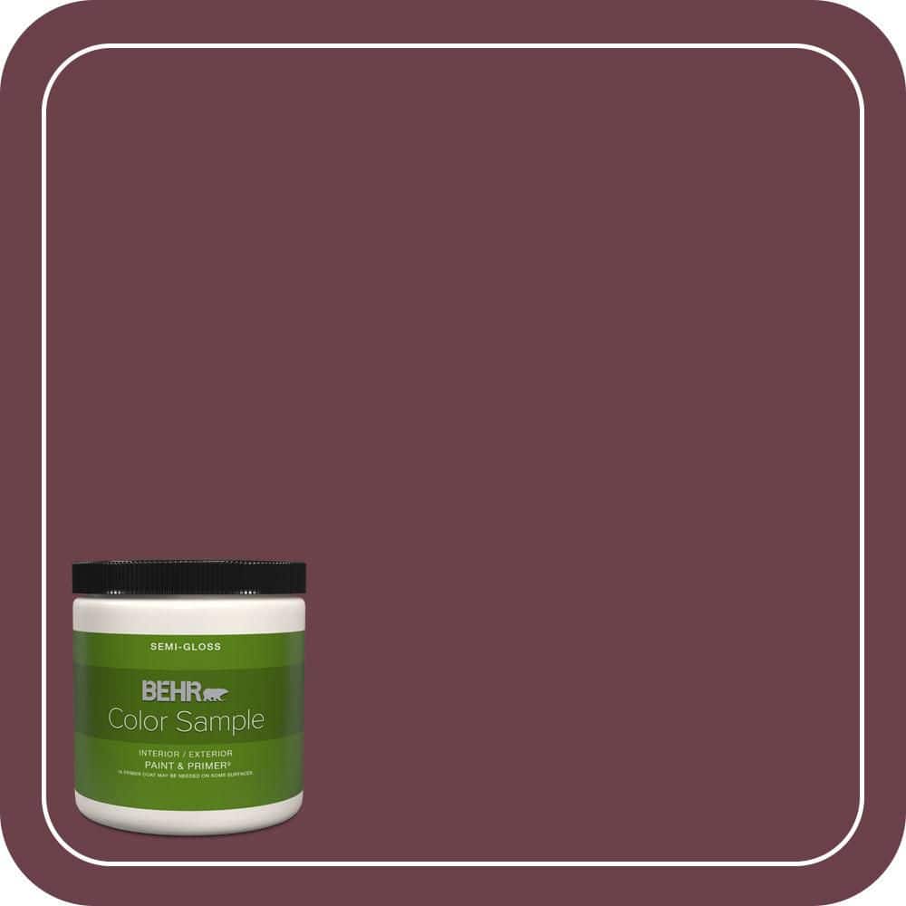 BEHR PREMIUM PLUS 8 oz. #110D-7 Vin Rouge Semi-Gloss Interior/Exterior ...