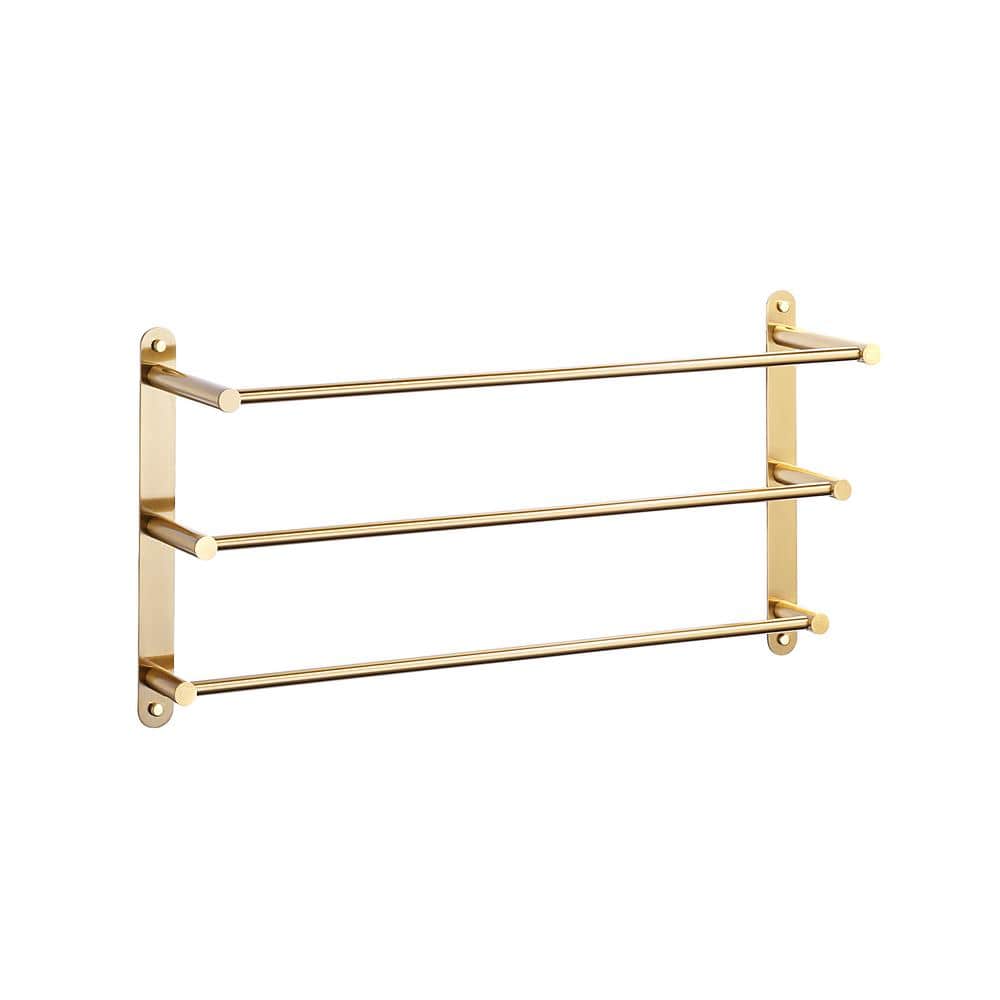 ALEASHA 3-Tier Towel Rack Wall Mounted in Brushed Gold AL-8J503G - The ...