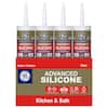 GE Advanced 10.1 oz. Clear Silicone 2-Kitchen and Bath Caulk (Case of ...