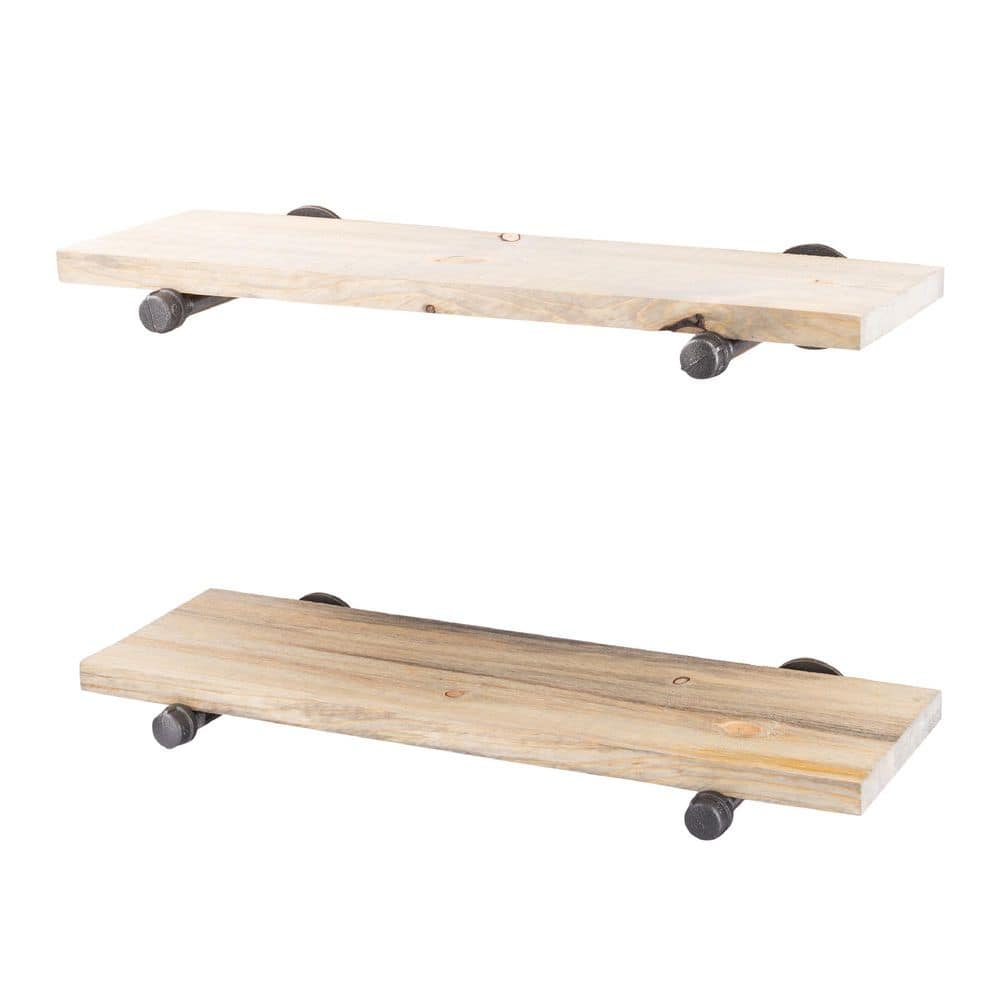PIPE DECOR 24 in. x 7.5 in. x 6.75 in. Driftwood Tan Restore Wood ...