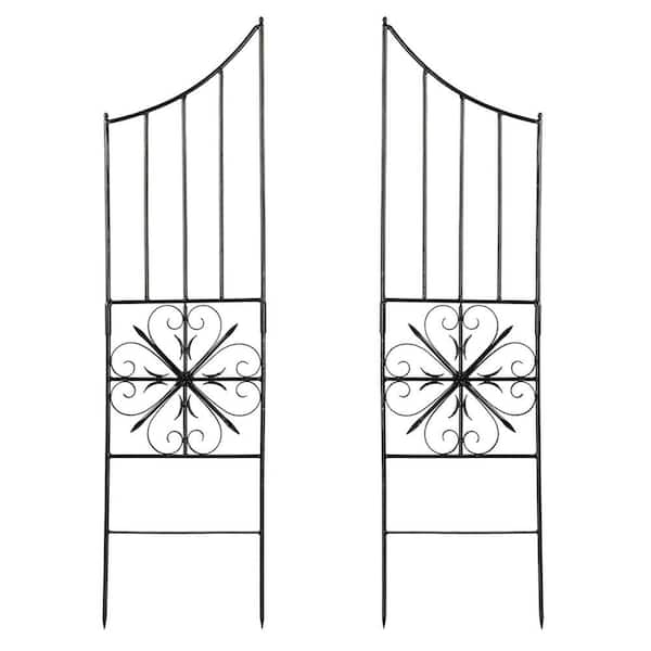 Set of 2 Side Panels for Aldrich Trellis, 63 in. Tall, Graphite Powder ...