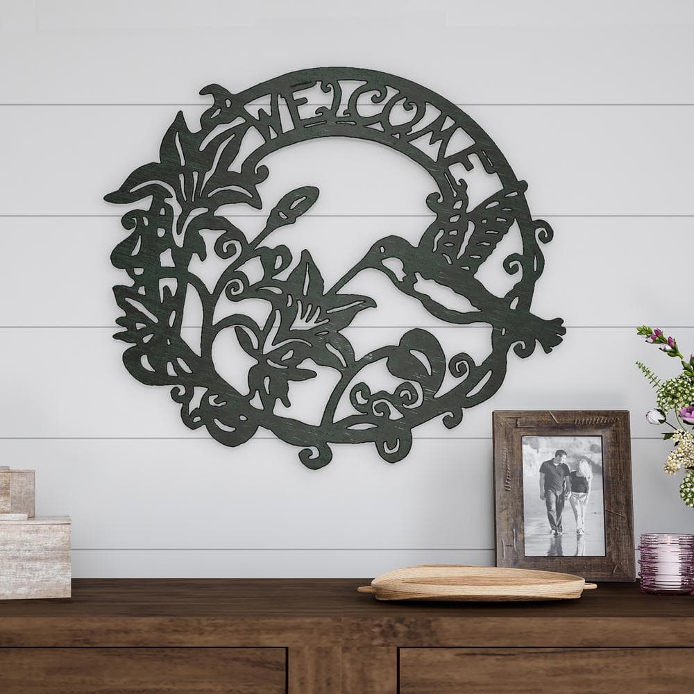 Lavish Home "Welcome" Decorative Metal Cutout Wreath HW0200059 - The ...