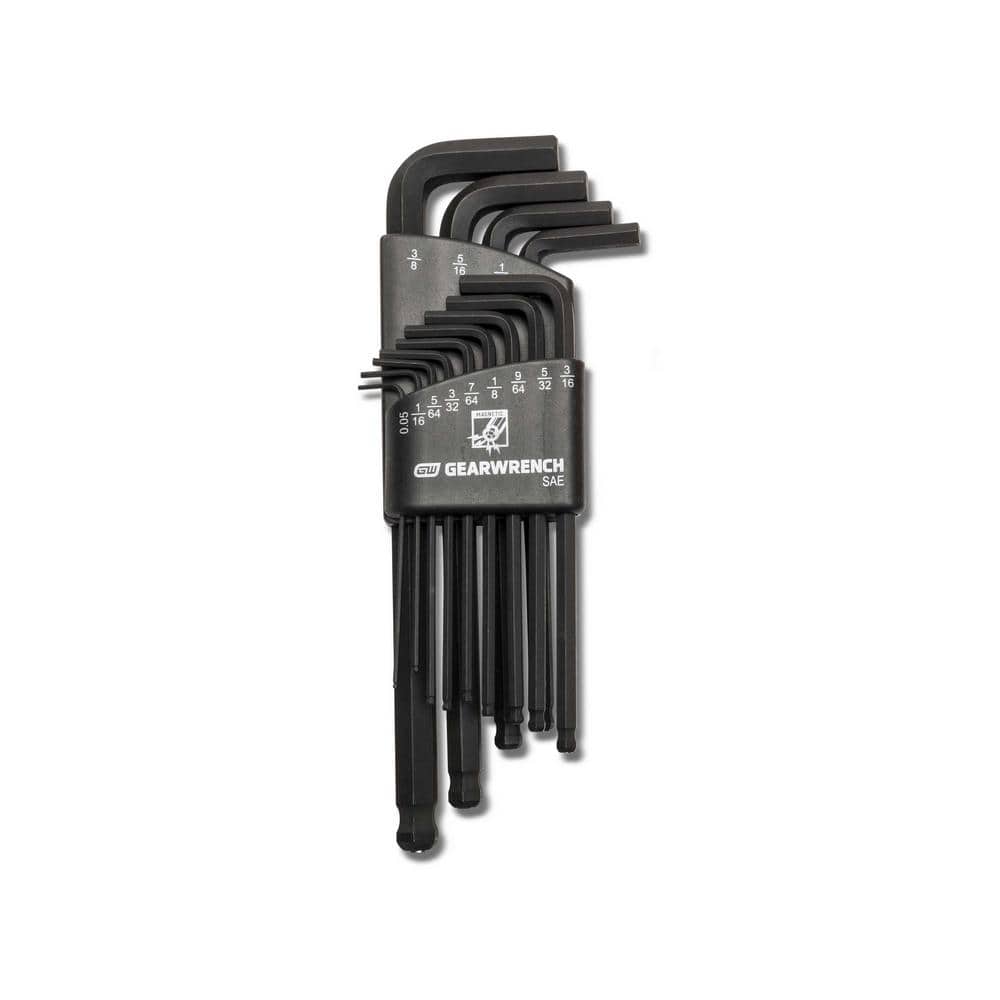 GEARWRENCH Metric Long Arm Magnetic Ball End Hex Key Set with Caddy (13 ...
