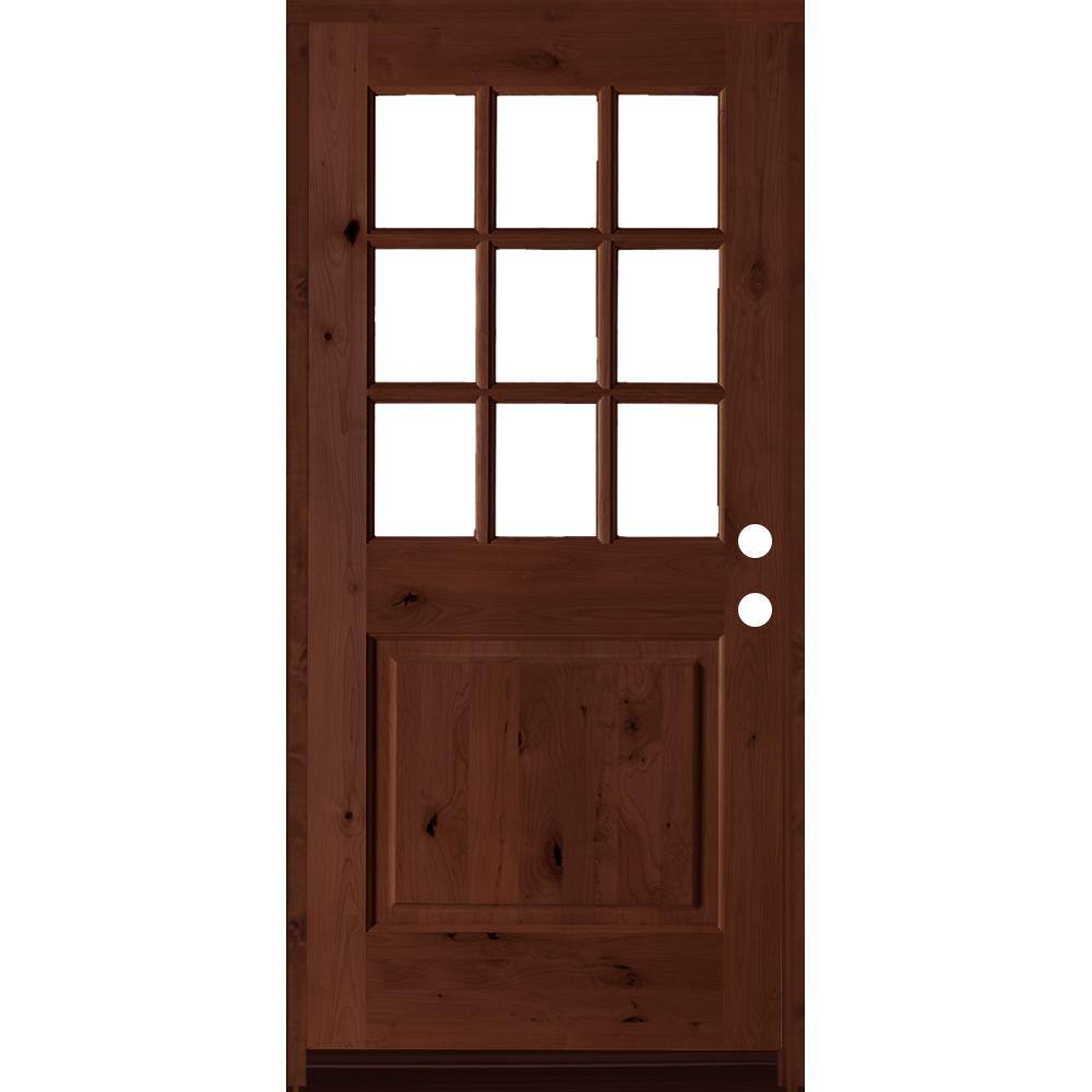 Krosswood Doors 36 in. x 80 in. Rustic Knotty Alder Red Mahogany Stain ...