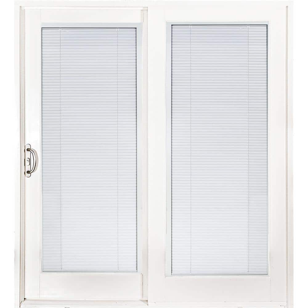 MP Doors 72 in. x 80 in. Smooth White Left-Hand Composite PG50 Sliding ...