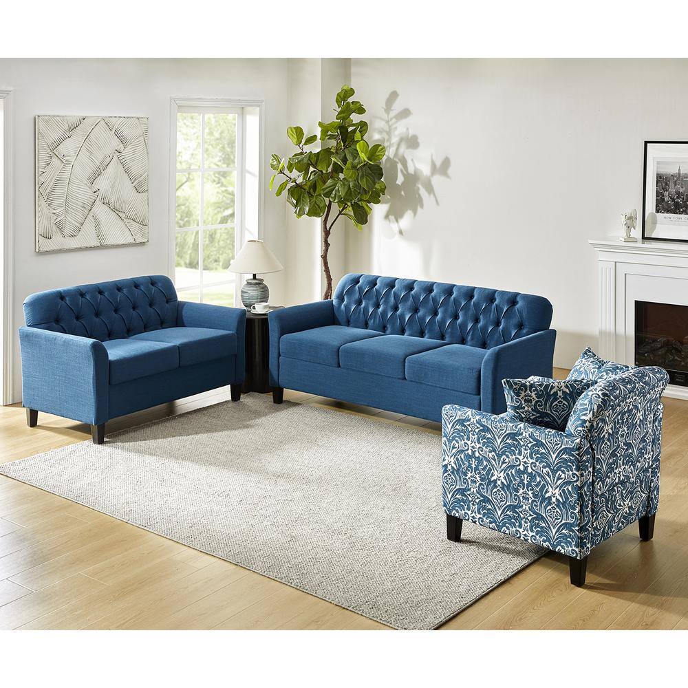 JAYDEN CREATION Eulalia 3-Piece 72.5 in. W in Rolled Arm Polyester ...