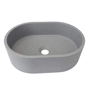 Modern Gray Concrete Oval Bathroom Vessel Sink YX-398 - The Home Depot